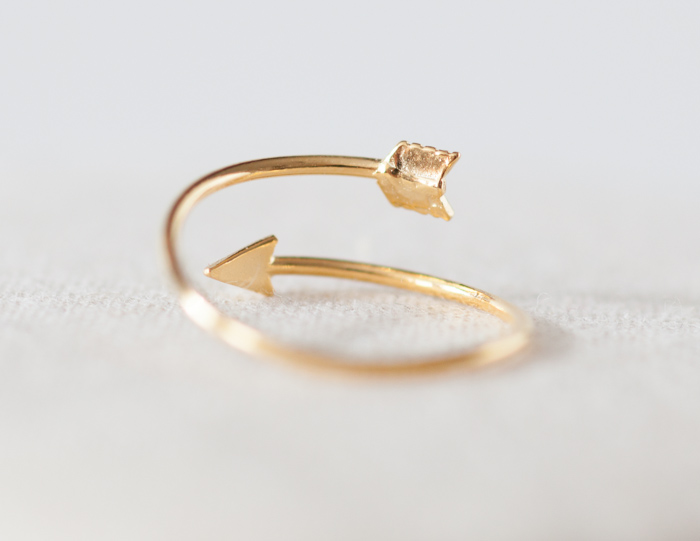 Tiny Arrow Adjustable Ring In Gold ,adjustable Ring,everyday Jewelry ...